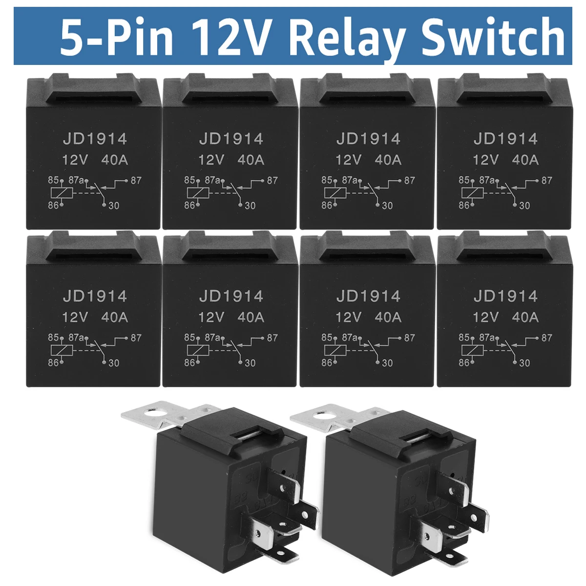 5-10Pcs-Waterproof-Automotive-Relay-12V-5pin-5P-40A-Car-Relay-With ...