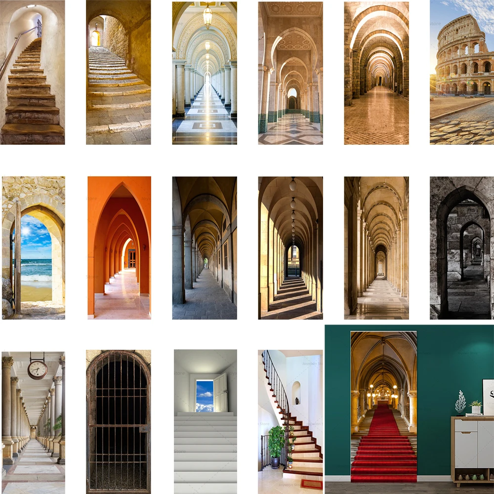 3D-Door-Stickers-European-Architectural-Poster-Self-adhesive-PVC ...