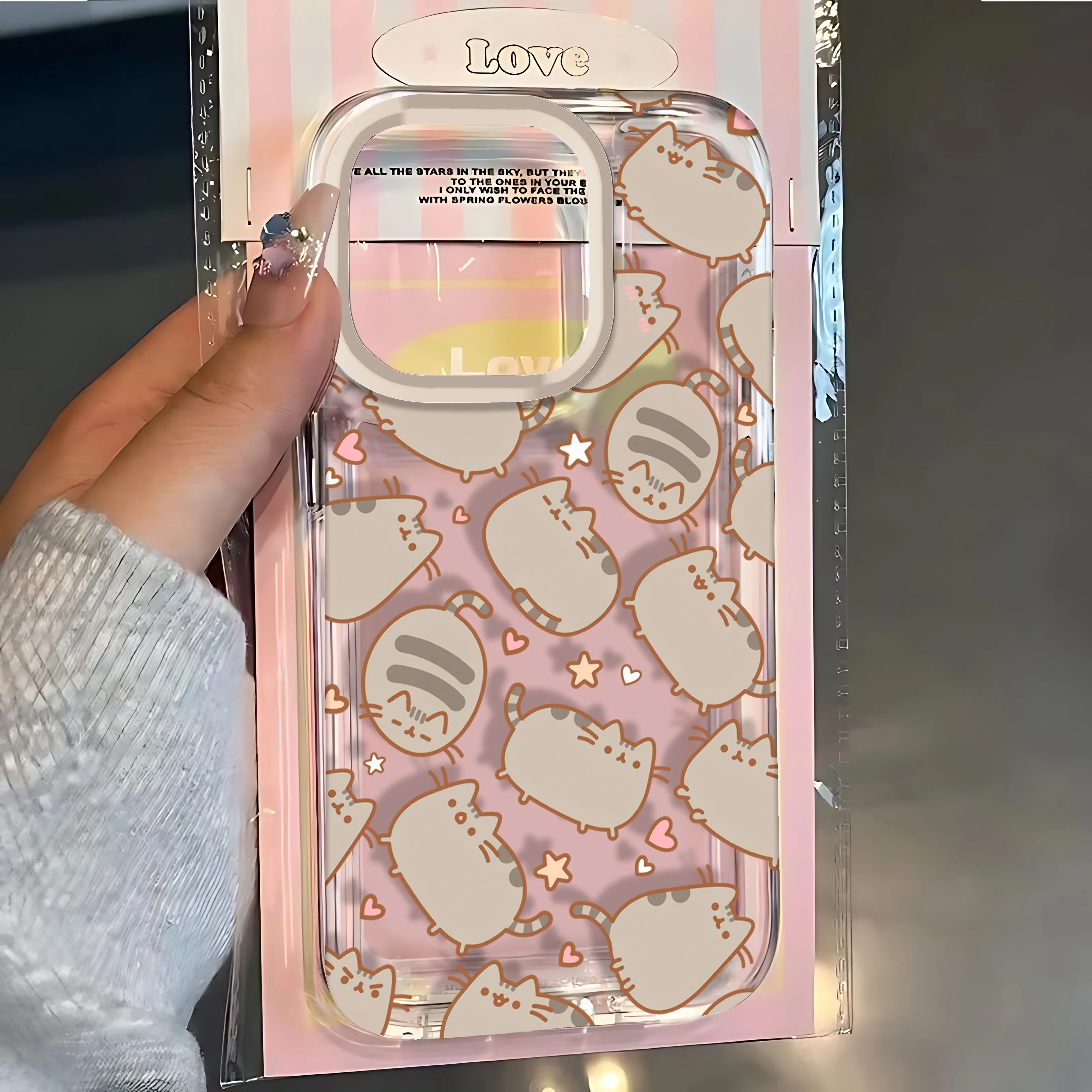 Cartoon Donuts Pusheen Cat Clear Space Phone Case - iPhone 11 Pro Max ...