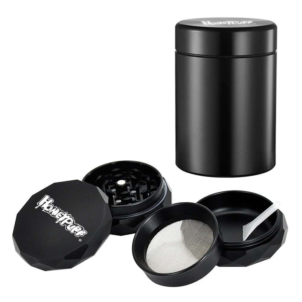 HONEYPUFF Herb Grinder 63mm 4-layers Diamond Cutting Spice Crusher Herb ...