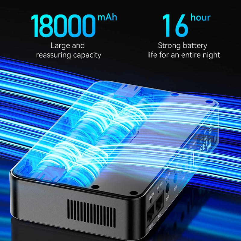 Mini UPS Backup Power Supply Replaceable battery 18000 mAh 5V 9V 12V DC ...