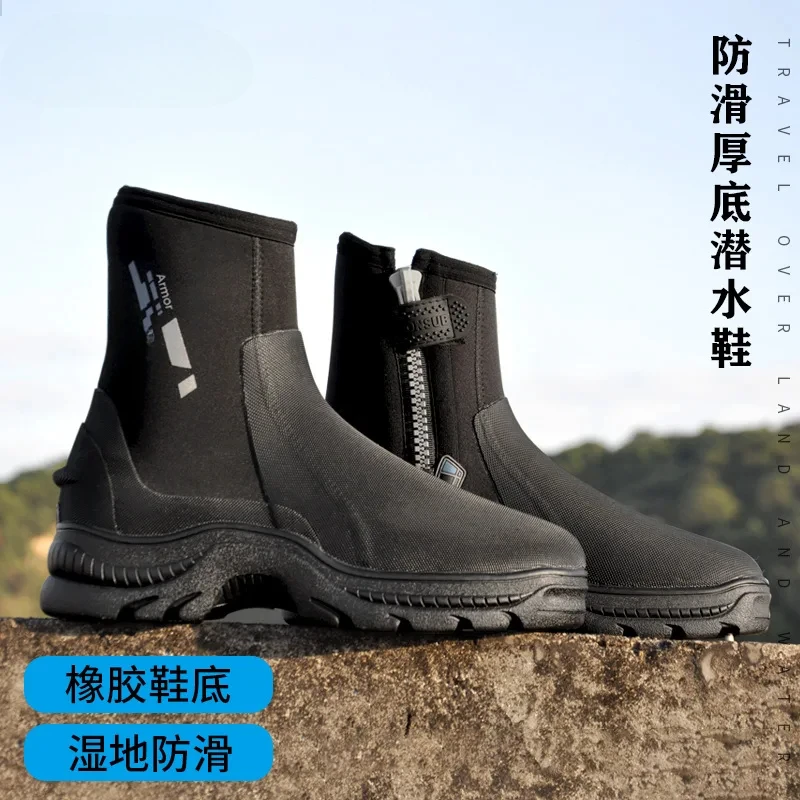 Diving-Shoes-Boots-5MM-River-Tracing-Shoes-High-Top-Thickness-Low-Cut ...