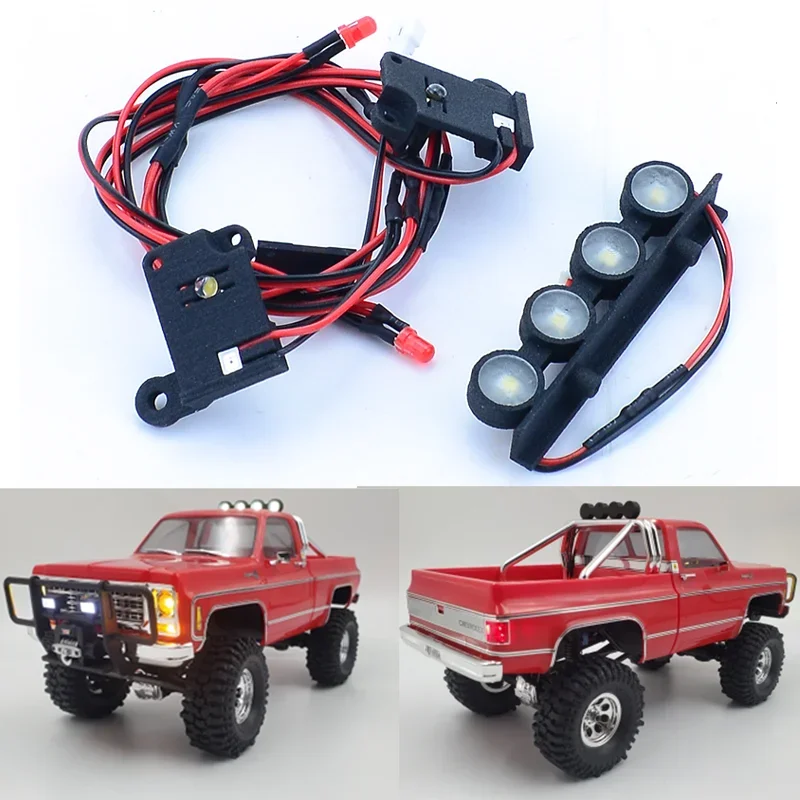 TRX4M-LED-Front-and-Rear-Lights-Roof-Round-Light-for-1-18-RC-Crawler ...