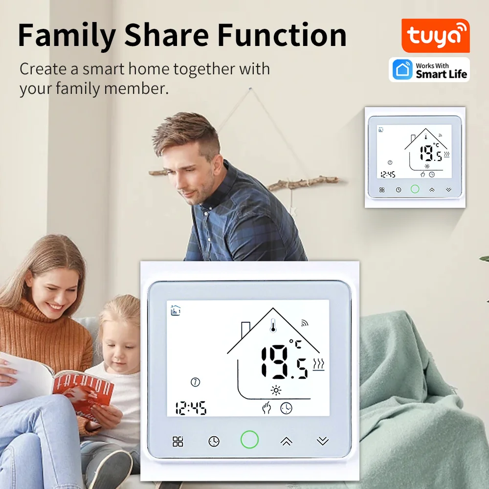 Thermostat Régulateur,Thermostat intelligent Tuya WiFi,régulateur de température,eau,électrique ...