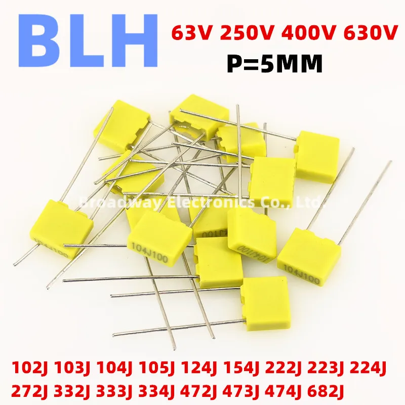 20PCS-5MM-Correction-capacitor-Polypropylene-Safety-Plastic-Film-P5-63V ...