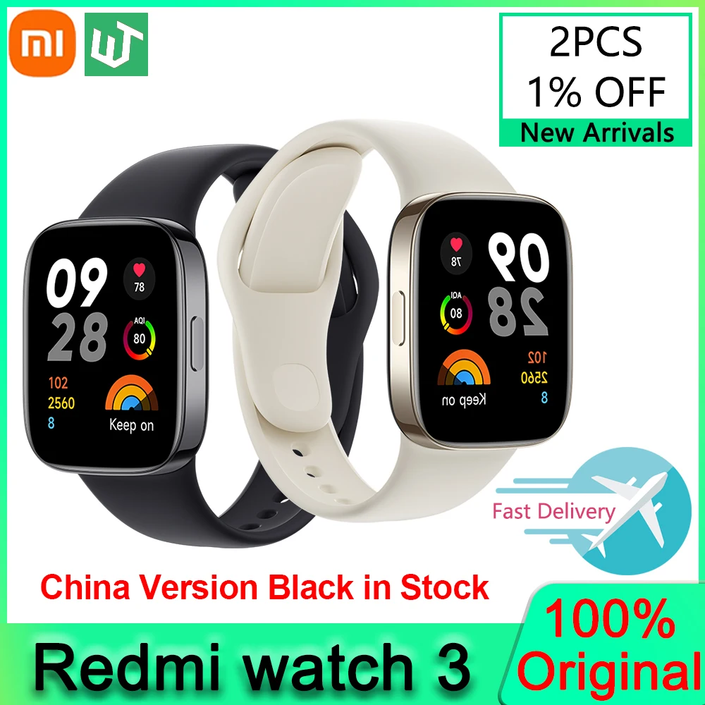 Xiaomi Redmi Watch 3 GPS Smart Watches 1.75'' AMOLED Screen 60Hz Blood ...