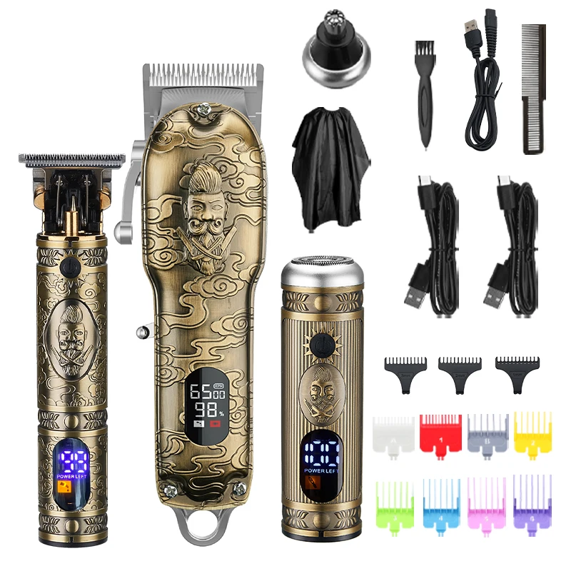 Profissional Hair Clippers Set para Homens, Máquina De Corte De ...
