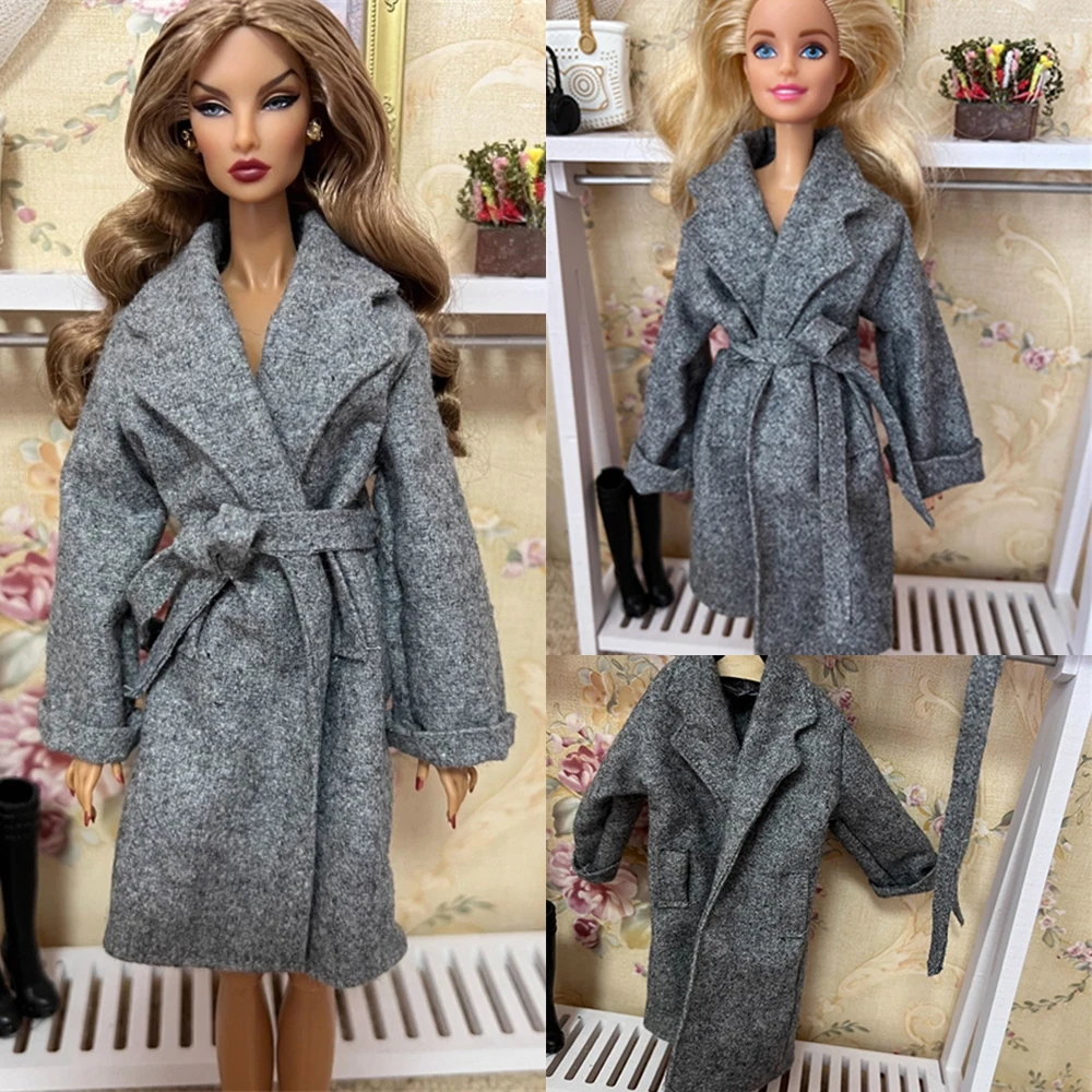 1-6-Scale-Female-Soldier-Grey-Versatile-High-end-Casual-Coat-With-Belt ...