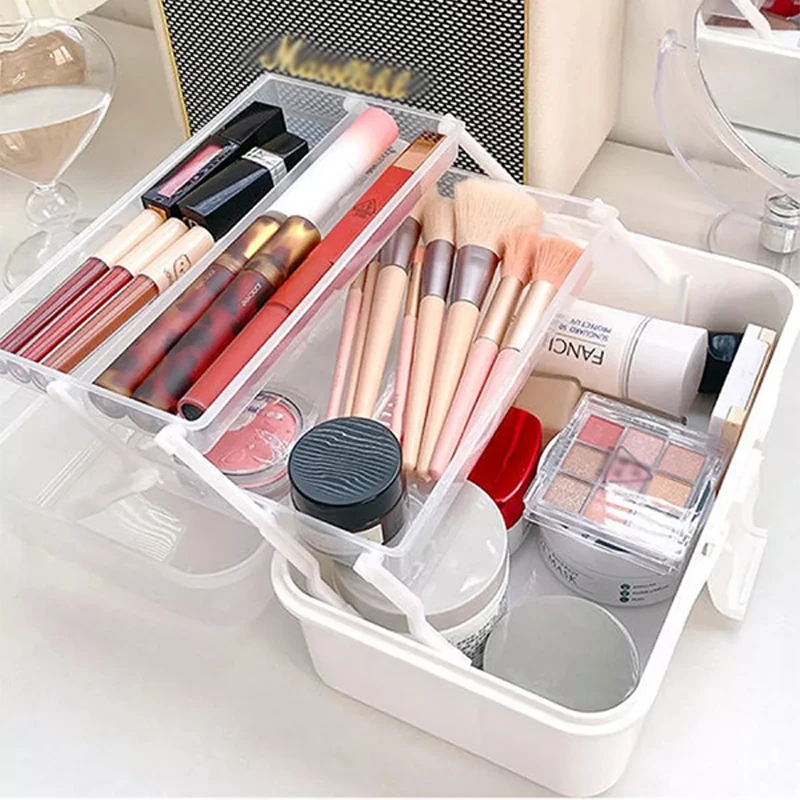 1pcs Portable 3-Layer Cosmetic Storage Box – Ideal for Home & Travel ...