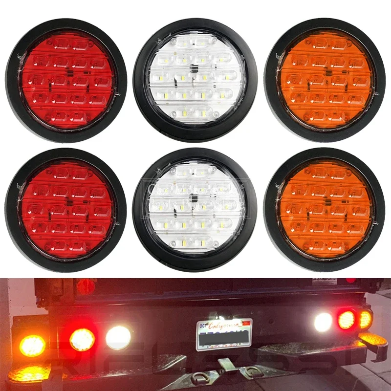 2Pcs-12V-24V-Round-LED-Truck-Taillight-Trailer-Stop-Signal-Turn-Light ...