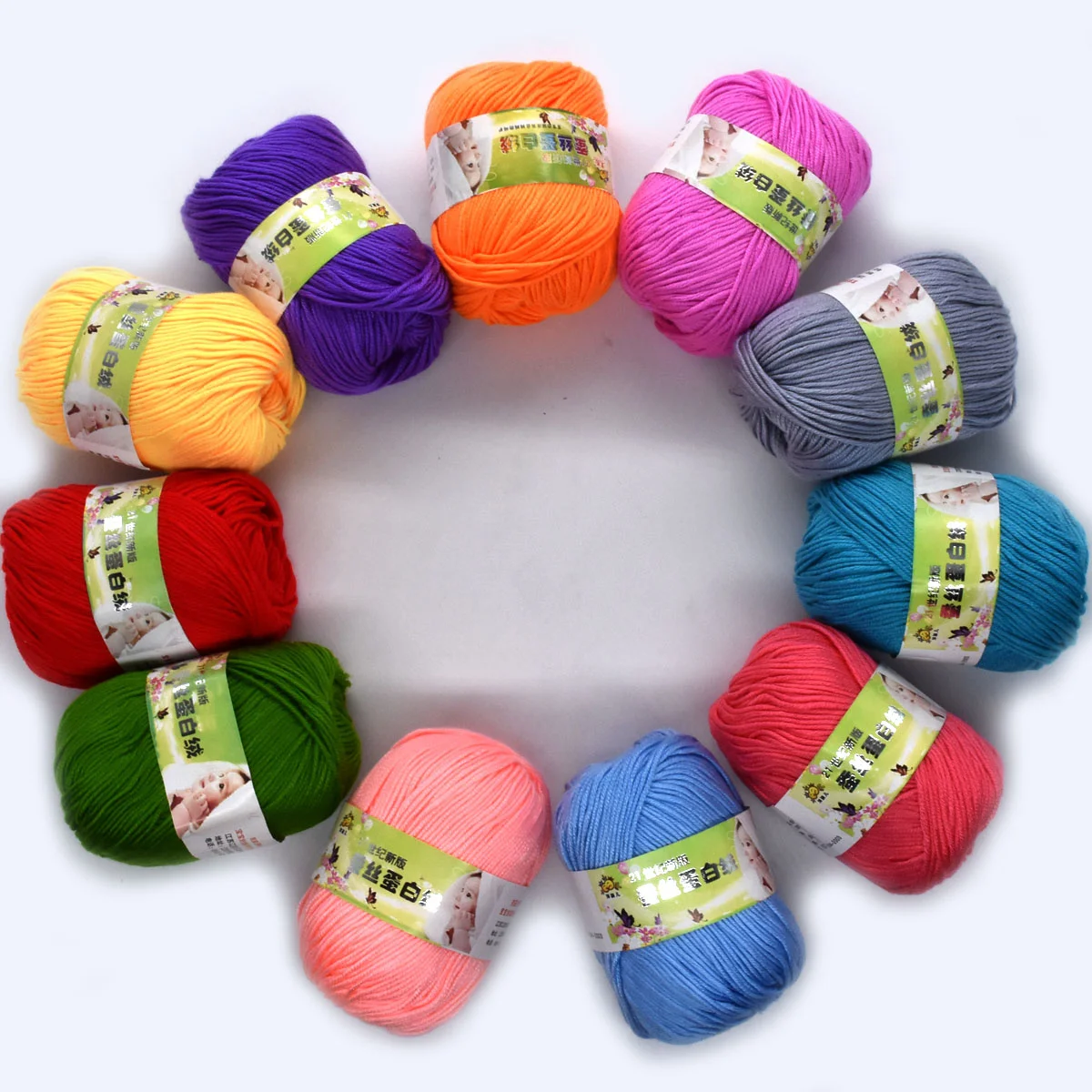 50g-Silk-Protein-Villus-Yarn-Soft-Worsted-Hand-Knitting-Thread-60-Silk ...