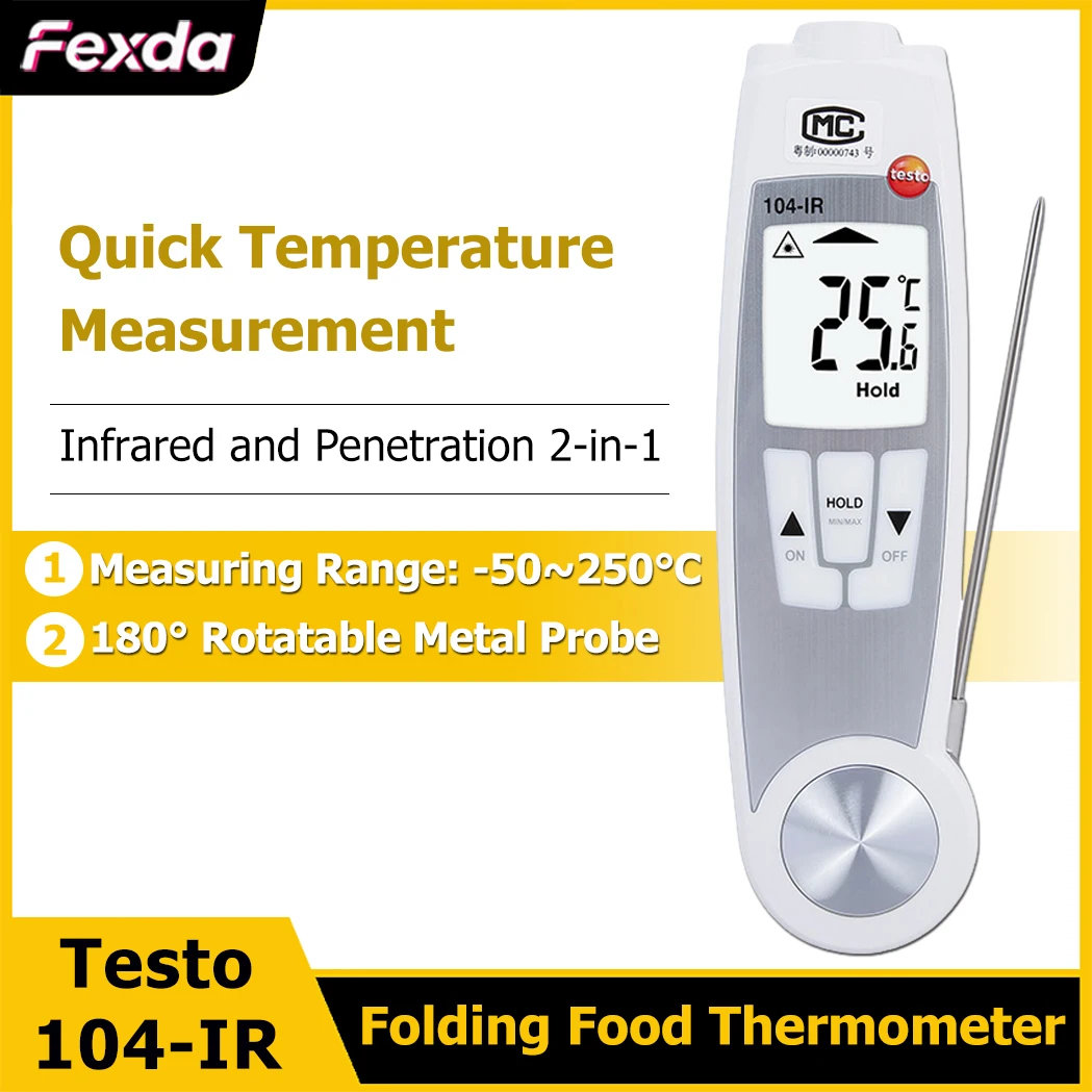 Testo 104-IR Folding Food Thermometer Multi-purpose Infrared and ...