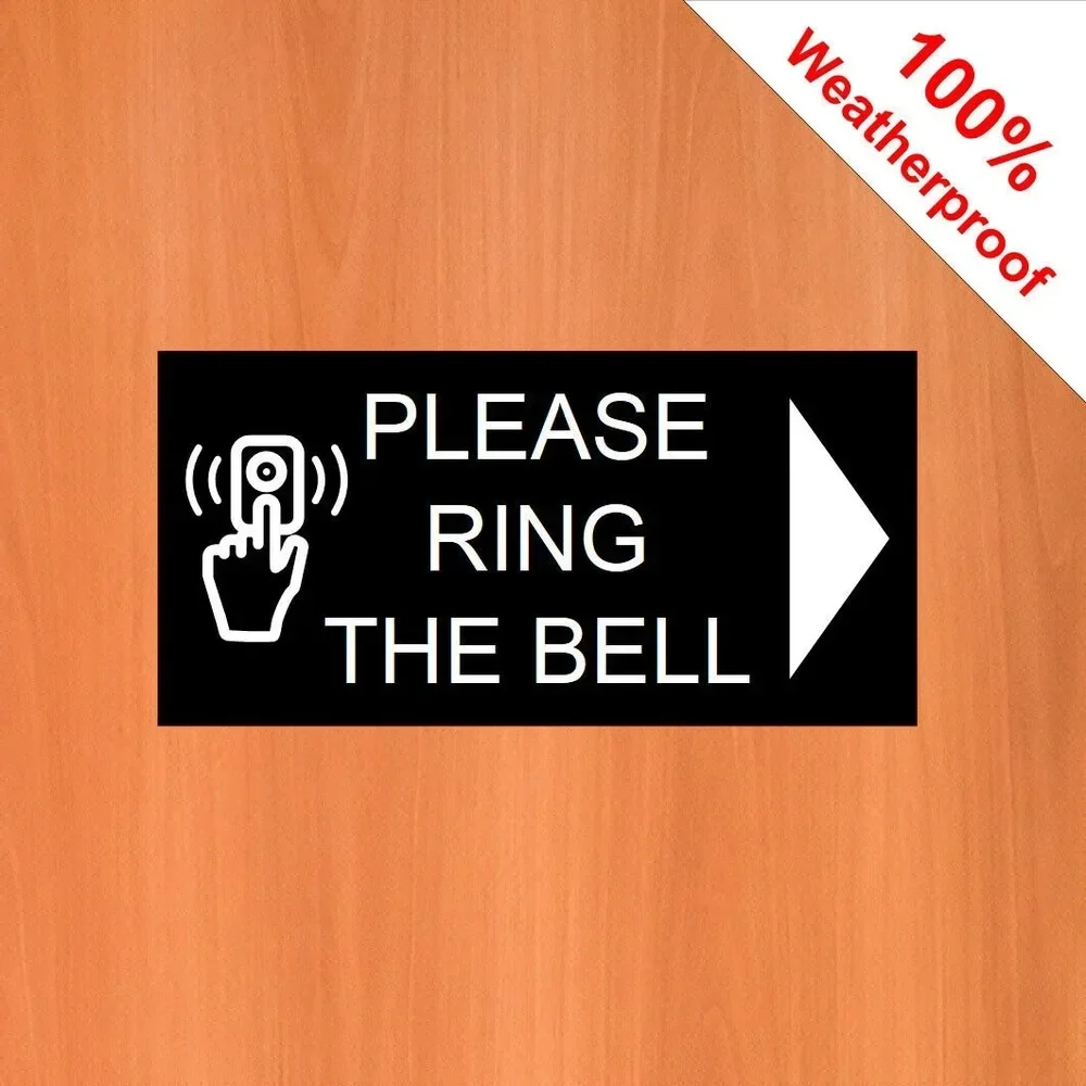 Customized-Please-Ring-The-Bell-Sticker-Right-Pointing-Arrow-Bell-and ...