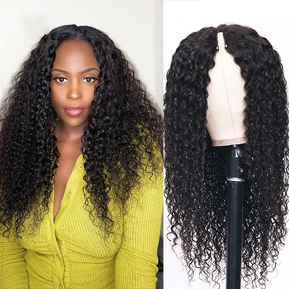 Curly U-part Wig Human Hair Wig Super Natural Realistic No Leave-out ...