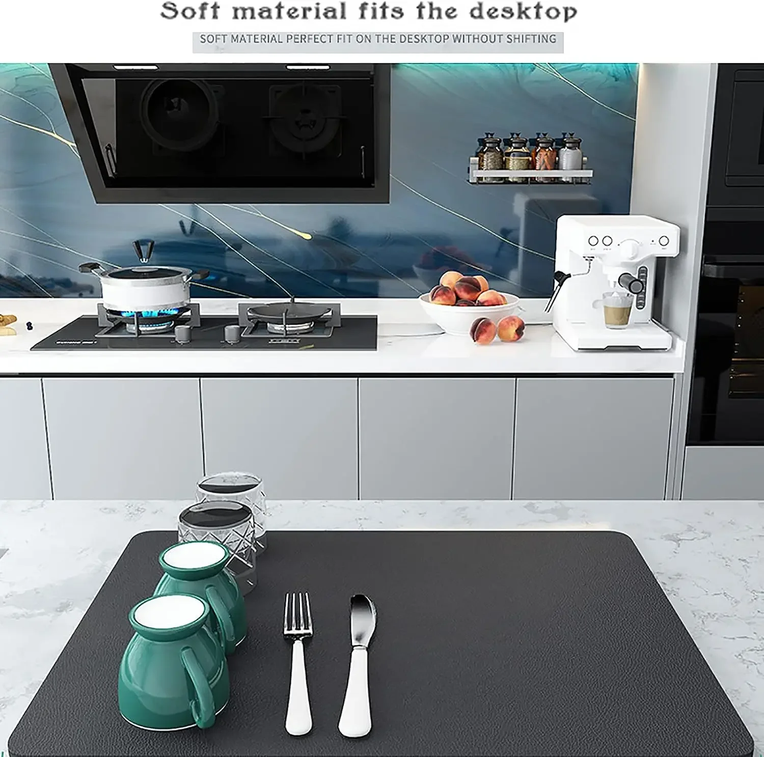 Large-Kitchen-Super-Absorbent-Mat-Solid-color-Dish-Draining-Mat-Drying ...