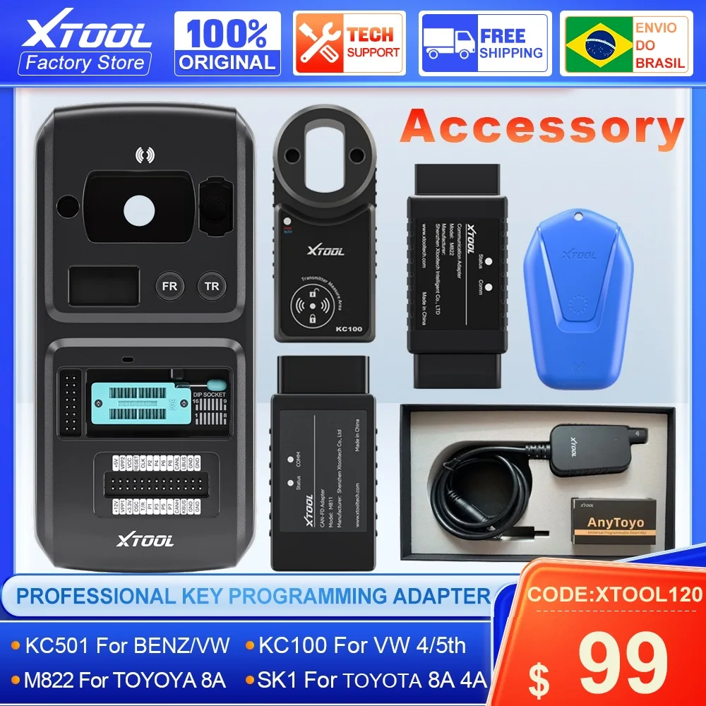 XTOOL-KC501-KC100-SK1-KS01-M821-M822-PODE-FD-Adapter-Programa-o-Chave ...