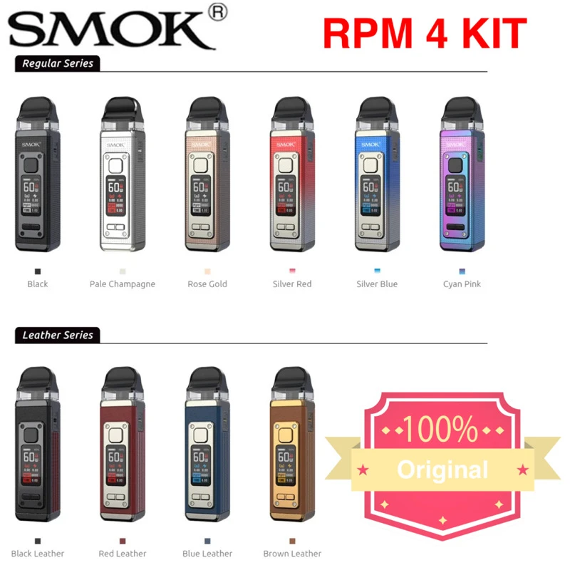 Original SMOK RPM 4 Pod Kit 1650mAh Battery 60W Vape 5ML Empty RPM4 LP2 ...