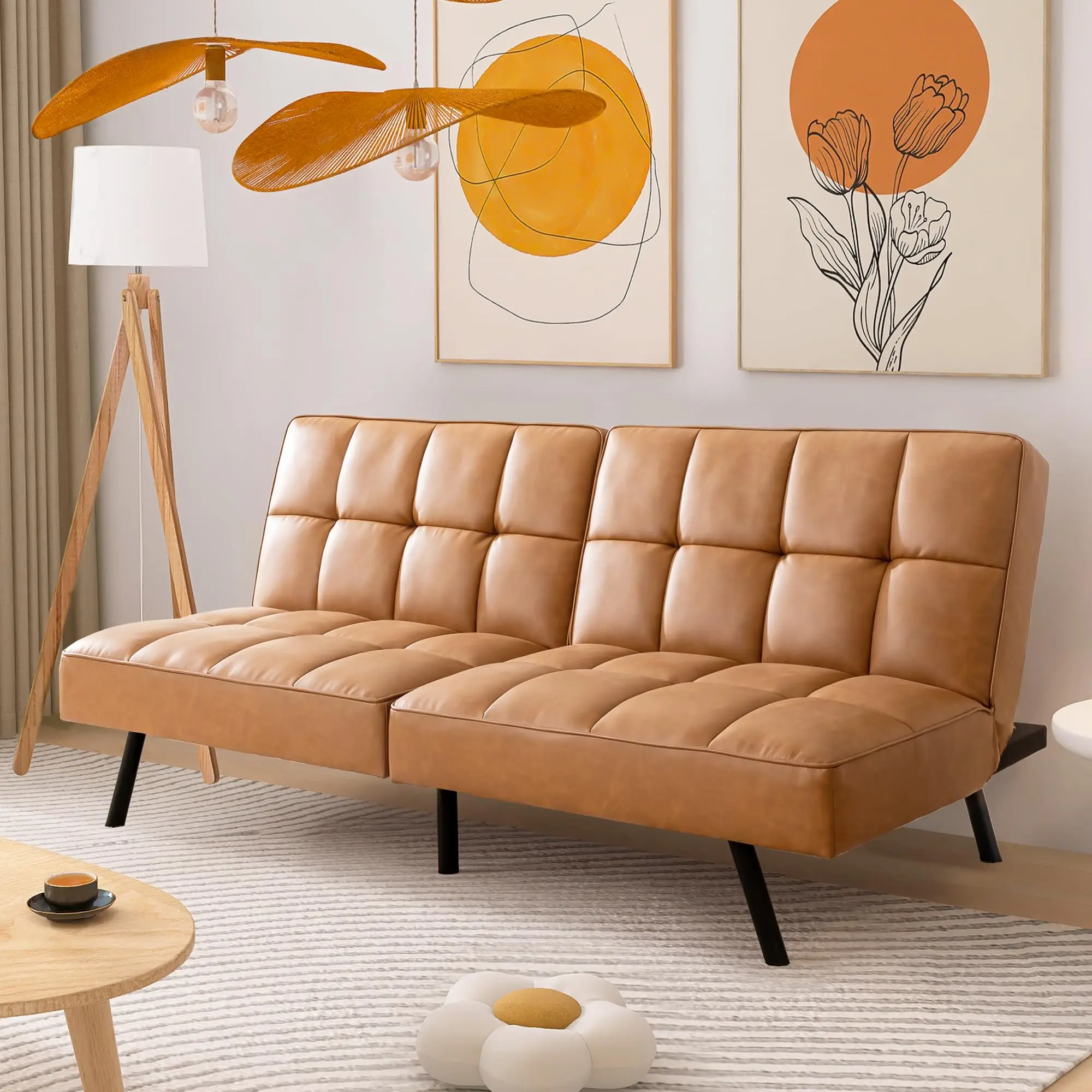 Hcore-1-PC-Convertible-Futon-Bed-Couch-Small-Splitback-Loveseat-Sleeper ...