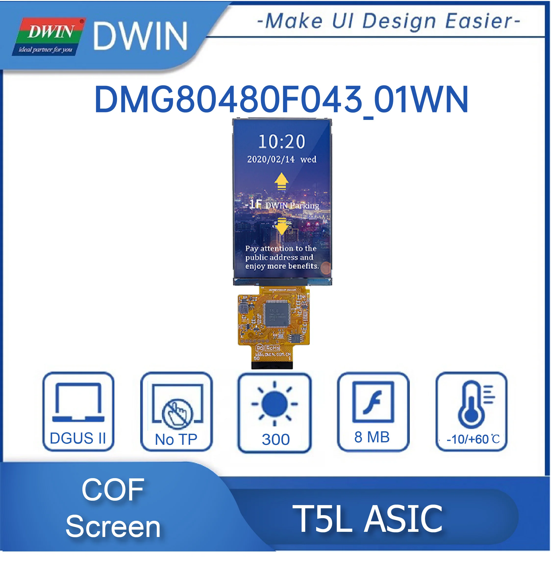 Painel Dwin Smart Display Capacitivo Lcm Executando Sistema Dgus Ii ...