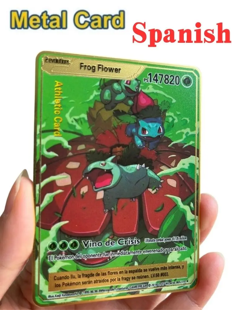 2023 new Spanish Pokémon Cards Metal Letters Spanish Iron Cards Mewtwo ...