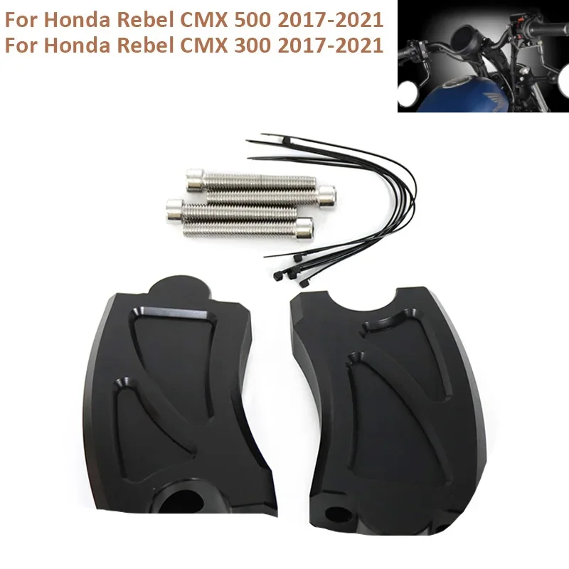 Pair-Handlebar-Risers-Handle-Bar-Lift-Clamp-Adapters-For-Honda-Rebel ...