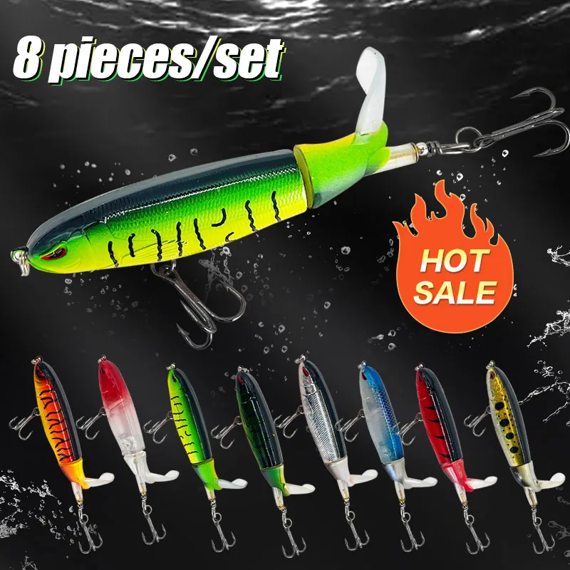 8Pcs-Whopper-Plopper-10Cm-14Cm-Floating-Per-Fishing-Lure-Artificial ...