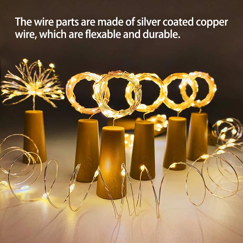 6pcs LED Wine Stopper Lights 2M Outdoor Waterproof 20 LED String Wine ...