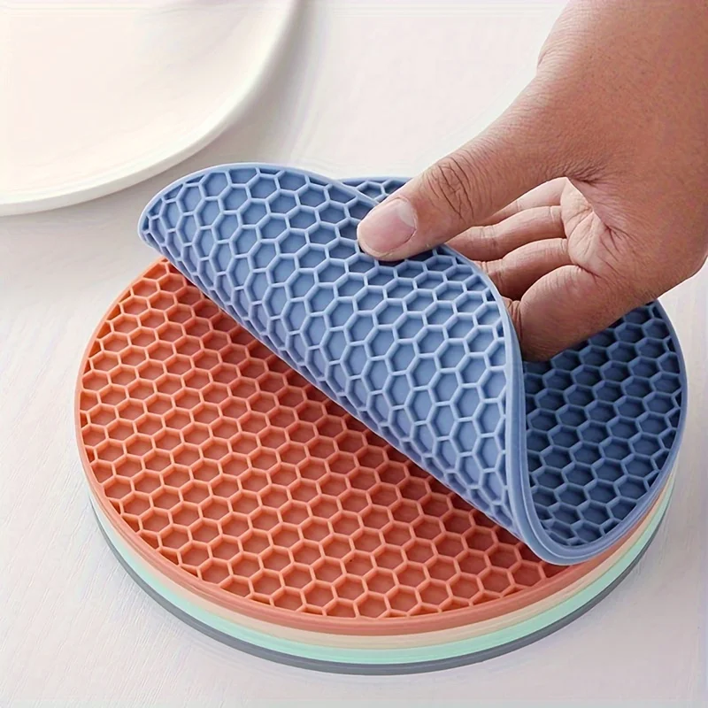 10pcs Rubber Placemat Set,Heat-Resistant Table Mats,Non-Slip Pot ...