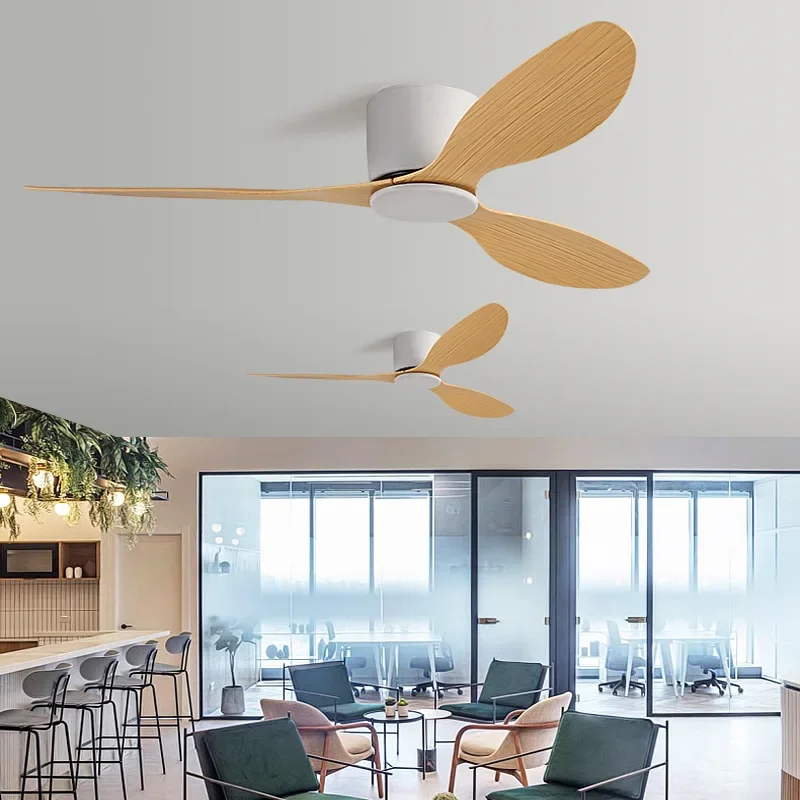 Modern-Black-White-Low-Floor-DC-Motor-35W-Ceiling-Fans-With-Remote ...