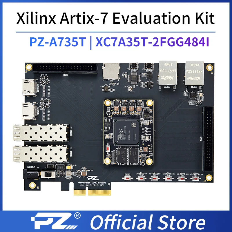 PuZhi PZ-A735T-KFB 평가 키트, Xilinx Artix-7 XC7A35T FPGA 개발 보드, PCIE HDMI ...