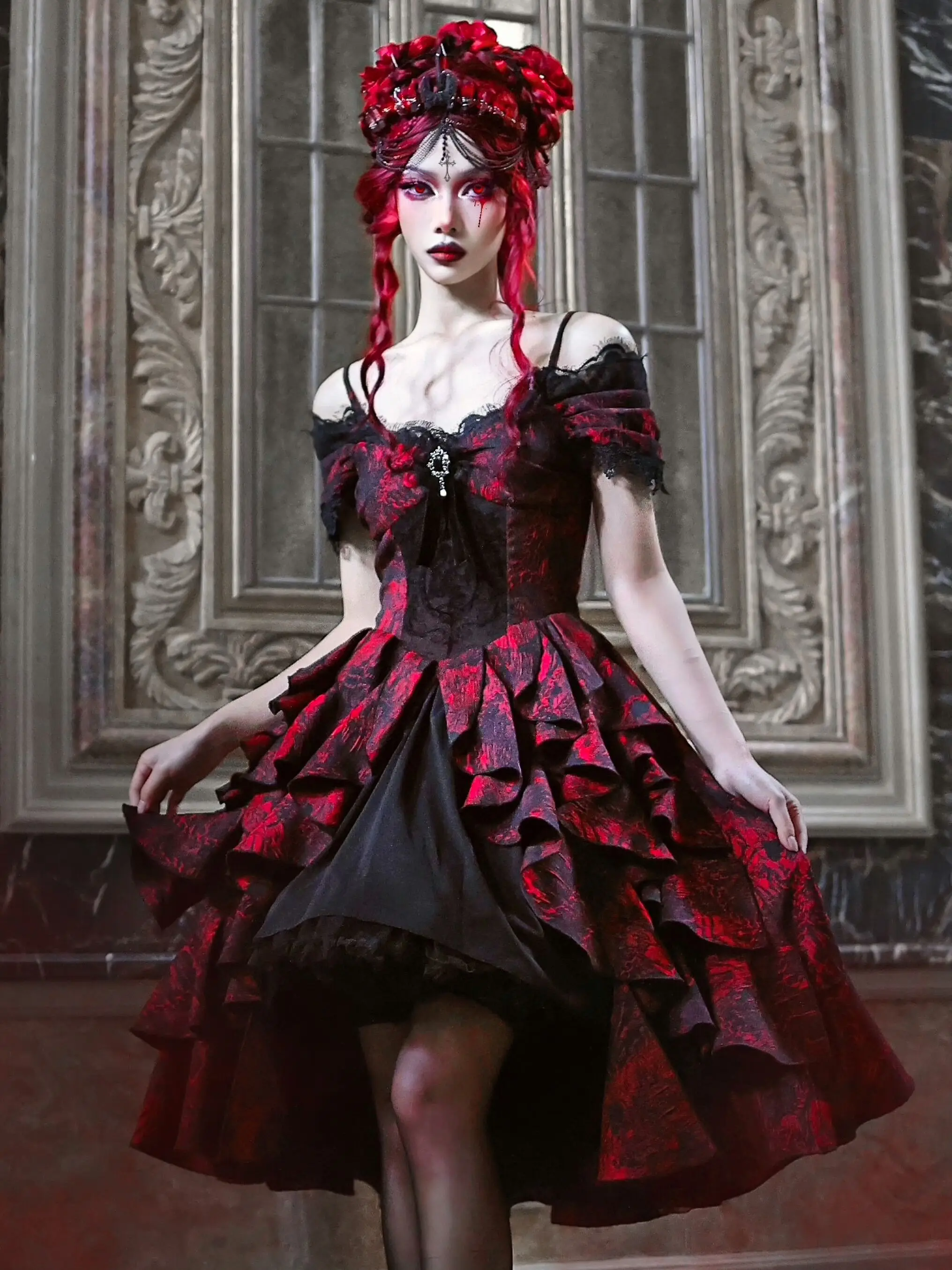 Red And Black Gothic Dresses