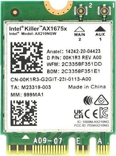 Intel Killer 6e Ax1675x 1675 X Tri Band Ax210 M.2 2230 Bt 5.2 Wifi Card ...