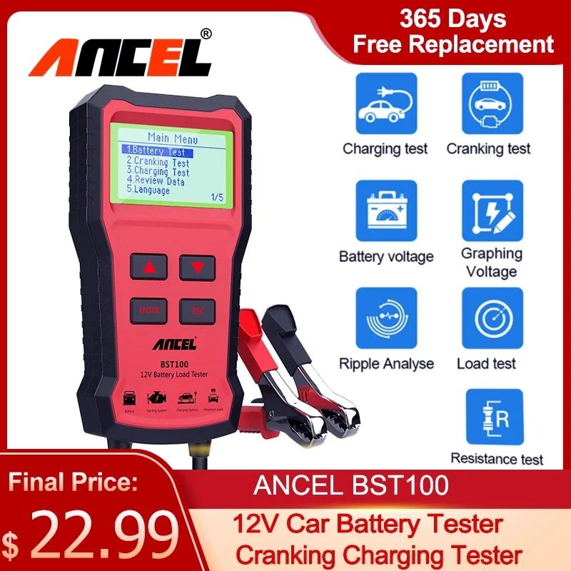 Ancel Bst100 Car Battery Tester 12v Battery System Analyzer Auto ...