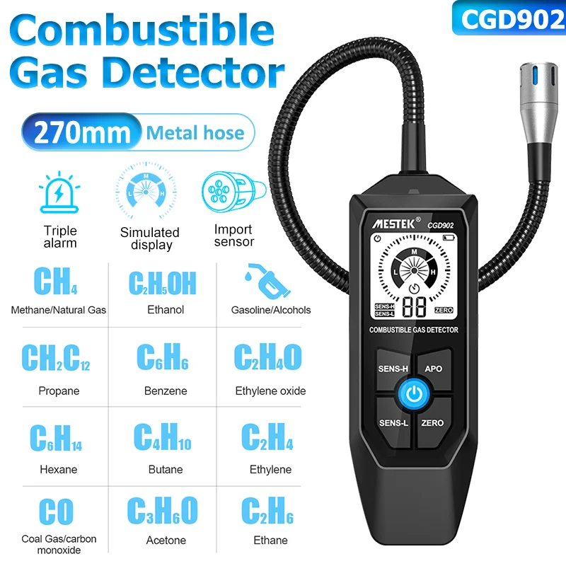 Combustible Gas Detector 50~10000 PPM Triple Alarm High Sensitivity ...
