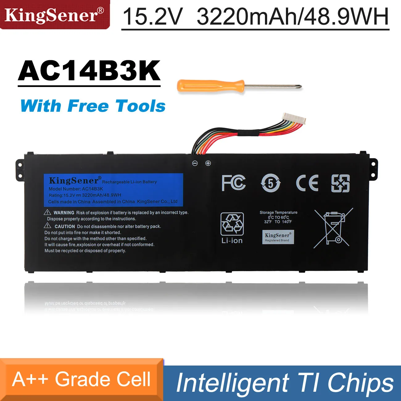 KingSener-batería modelo AC14B3K para ordenador portátil, pieza de PC ...
