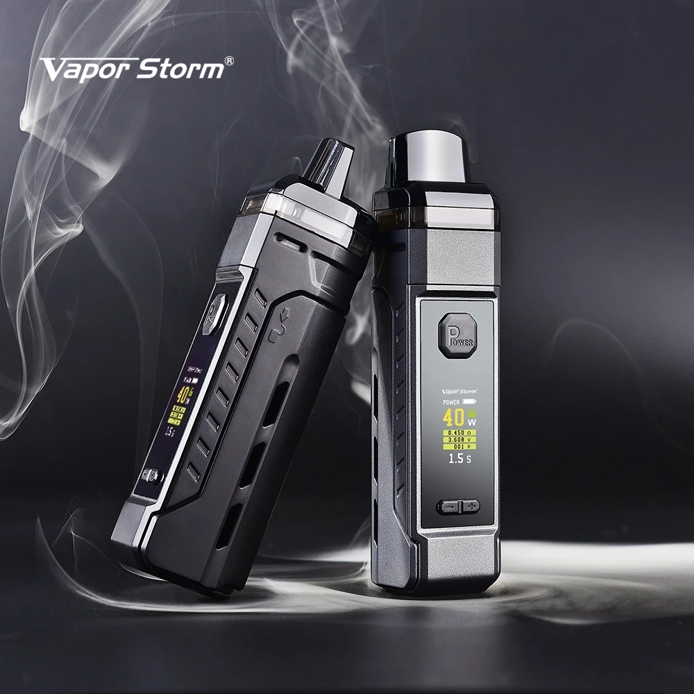 E-cigarettes Vapor Storm PM 40w Pod Mod Kit External LED Screen 18650 ...
