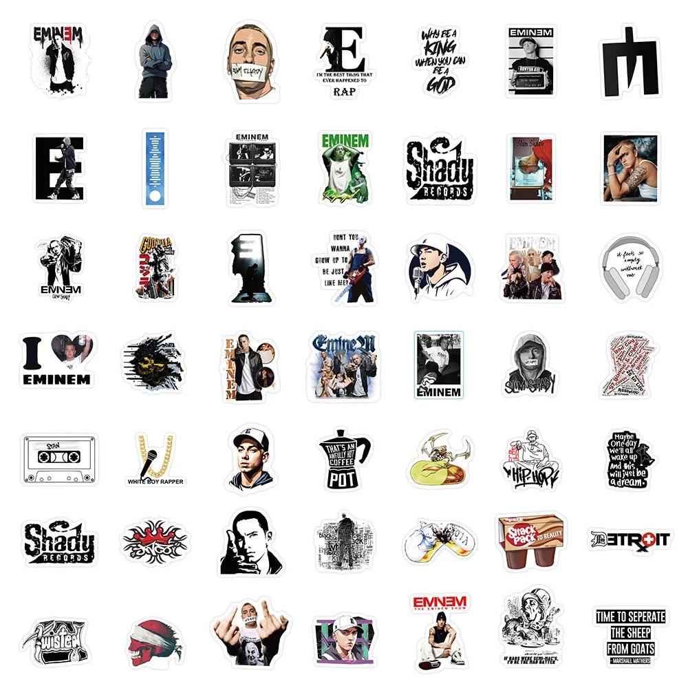 60PCS Hot Eminem Rapper Graffiti Stickers Cool Cartoon Decal Hip Hop ...