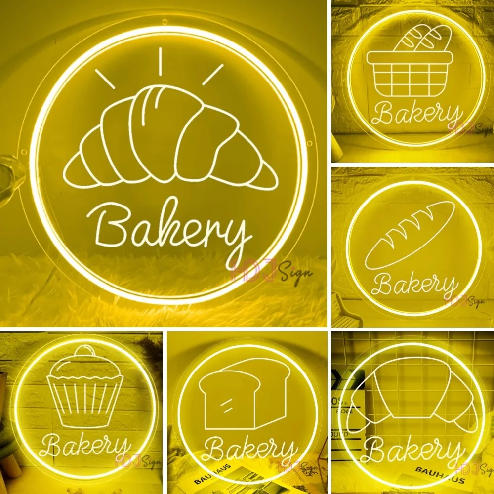 Bake Shop Neon Sign LED Lights 3D Carved Bakery Neon LED Sign Bread ...