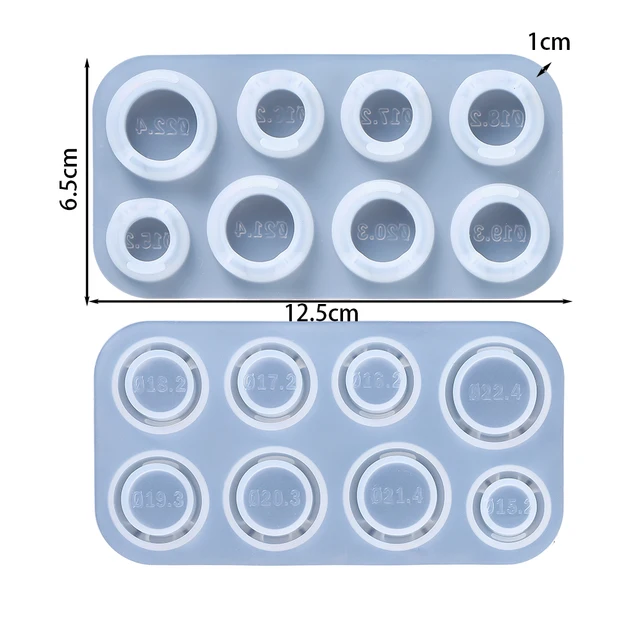8 Holes Ring Holder Crystal Epoxy Resin Mold Round Hexagonal Love Ring ...