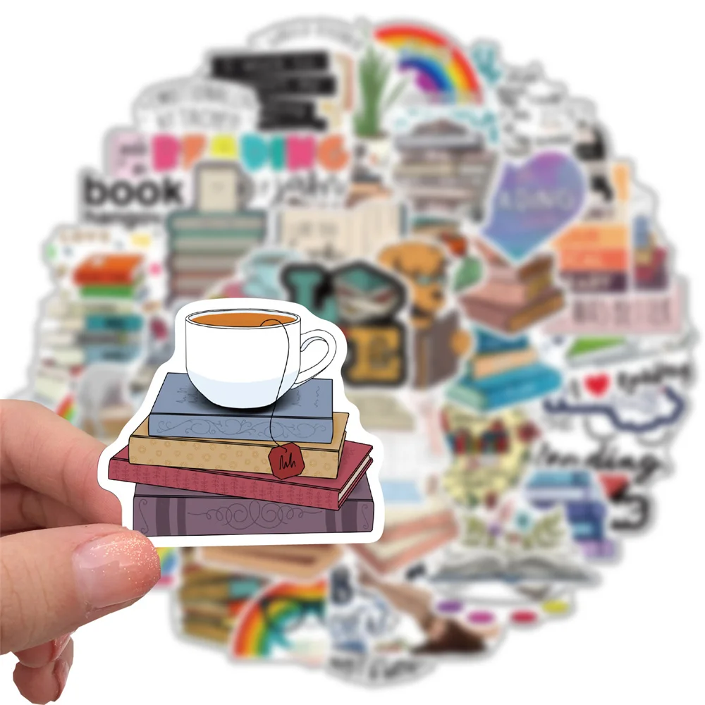 50pcs-Love-Reading-Books-Stickers-For-Cup-Laptop-Phone-Notebooks ...