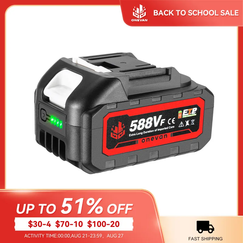 ONEVNA 18V Rechargeable 588VF Lithium Ion Battery 22900mah Li-lon ...