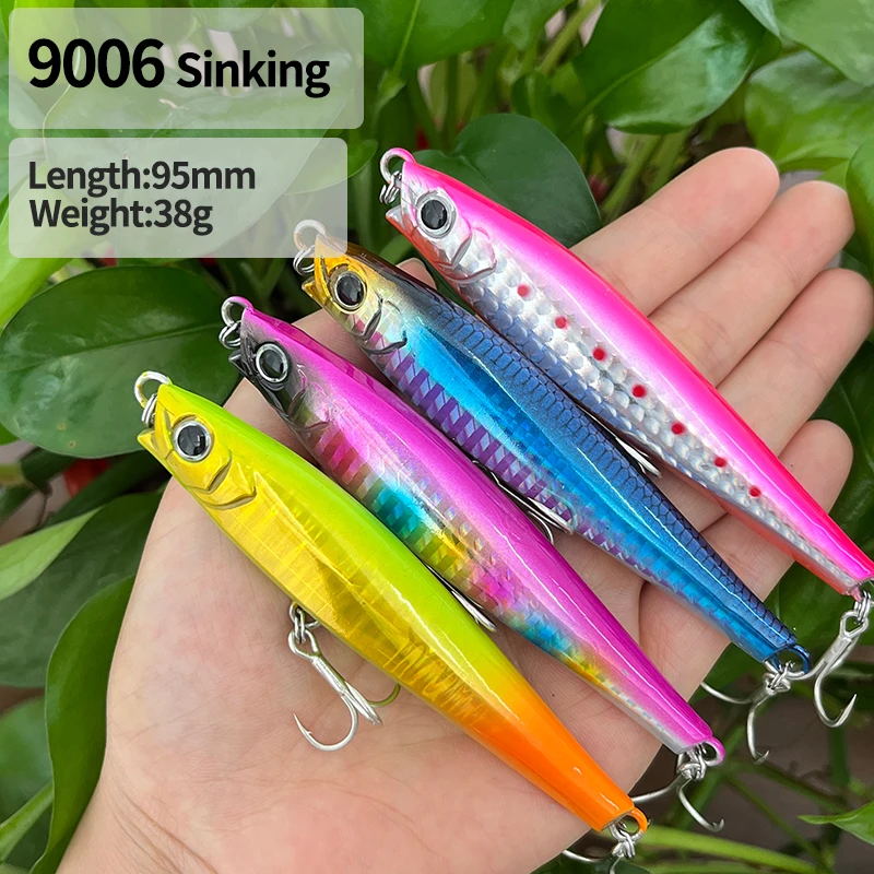 38g-95mm-Heavy-Sinking-Minnow-Lure-Long-Shot-Casting-Artificial-Hard ...