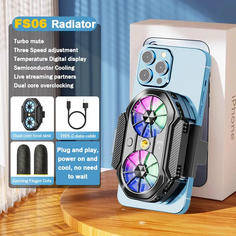 FS06-Mobile-Phone-Cooler-Semiconductor-Cooling-Dual-Fan-Radiator-for ...