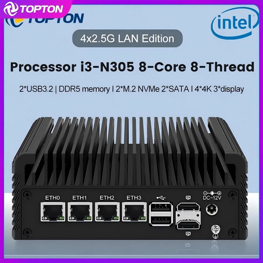 4xi226-V-2-5G-DDR5-Alder-Lake-Intel-i3-N305-N100-Firewall-Router-Type-C ...