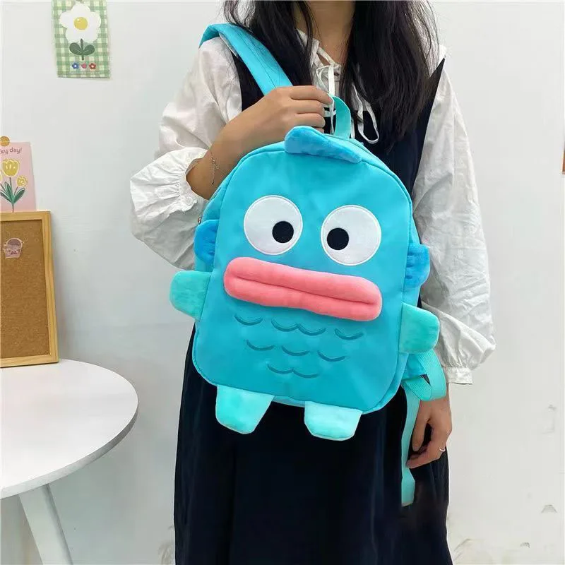 2023-New-Cute-Cartoon-Hangyodon-Backpack-Ugly-Cute-Blue-Large-Capacity ...