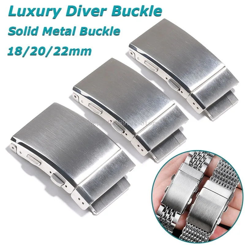 Double-Safety-Lock-Adjustable-Buckle-316L-Stainless-Steel-Watch-Buckle ...