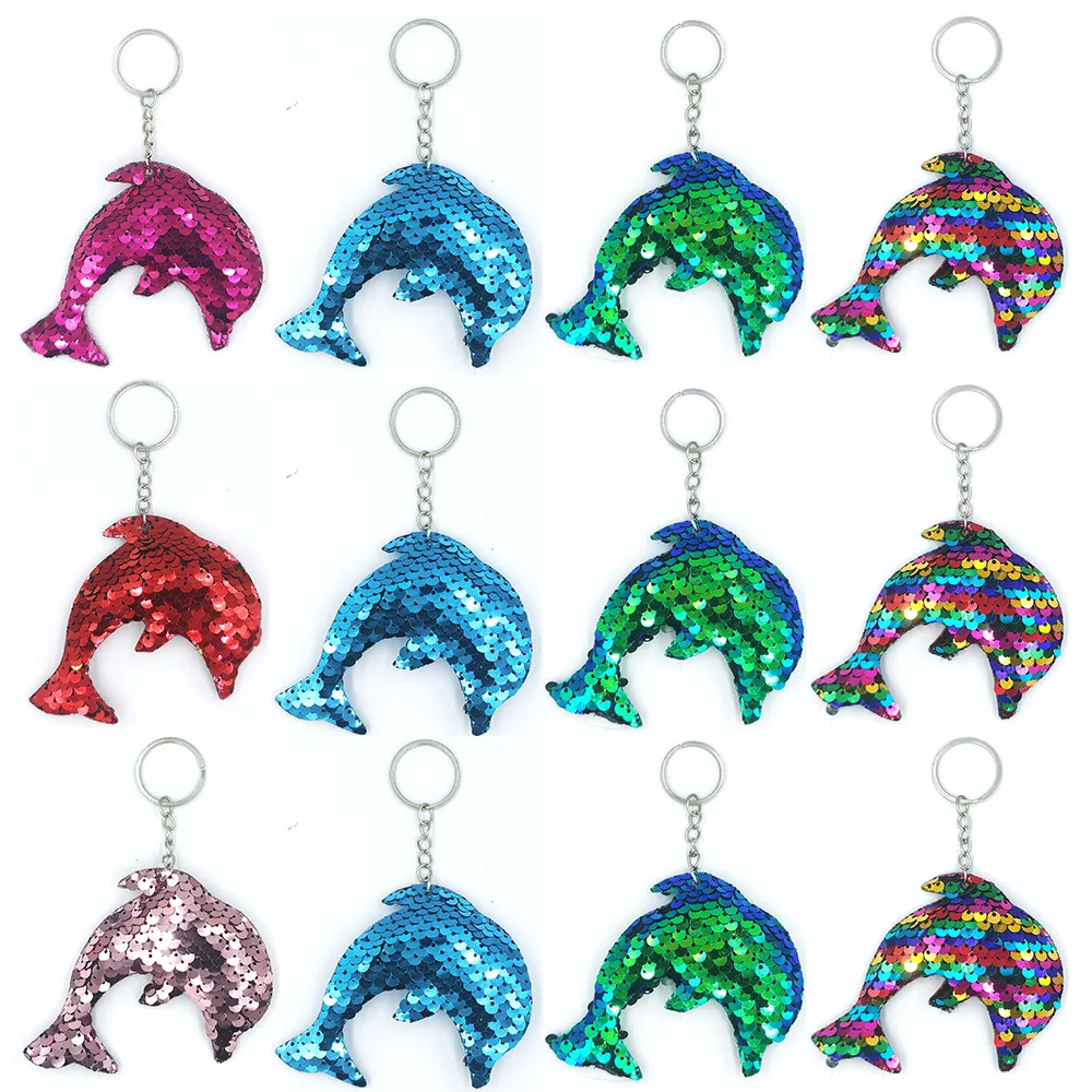 Dolphin-Keychains-Sequin-Pendant-Reflective-Shiny-Dolphin-Pendant ...
