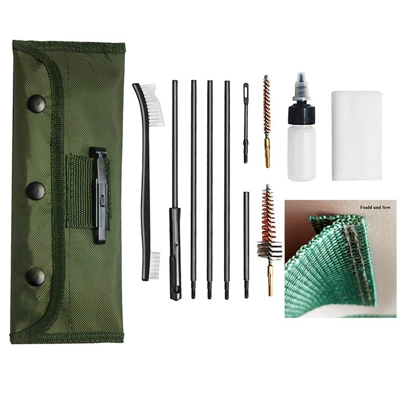 Gun-Tube-Brush-Set-Cleaning-Phosphor-Copper-Green-Cloth-Bag-Kit-Pistols ...