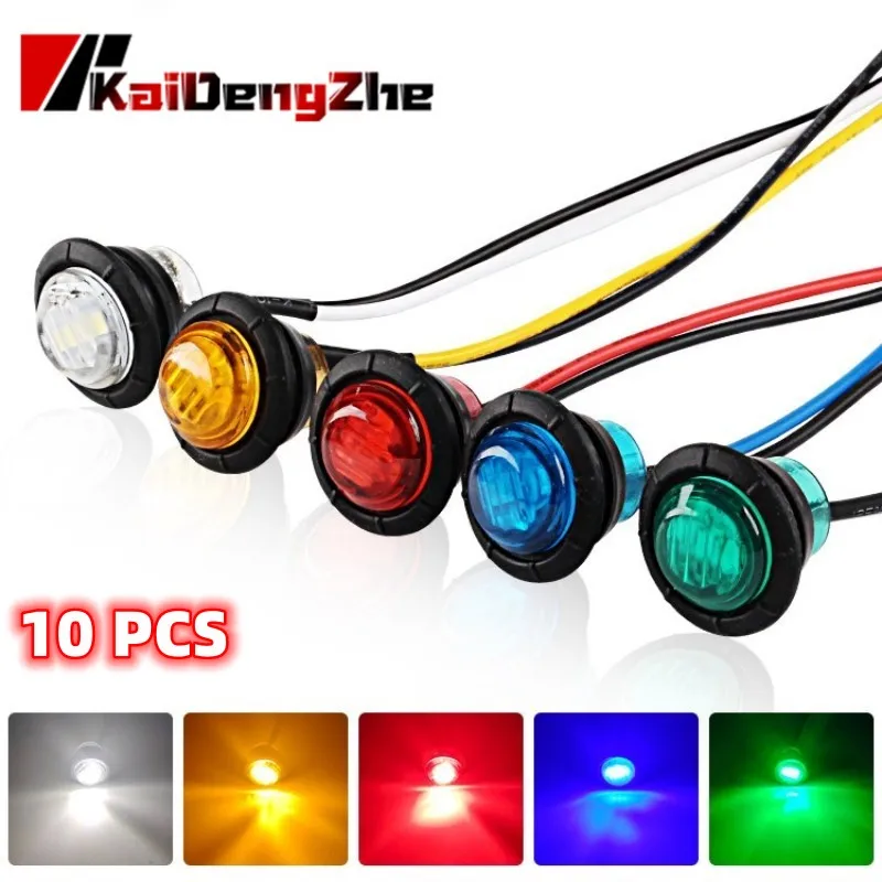 10-Pcs-LED-Round-Trailer-Side-Marker-Light-Auto-Indicators-Car-External ...