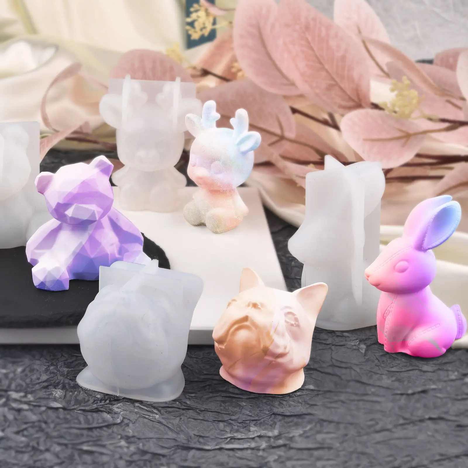 DIY-Crystal-Drop-Glue-Three-Dimensional-Mold-Geometric-Bear-Rabbit ...